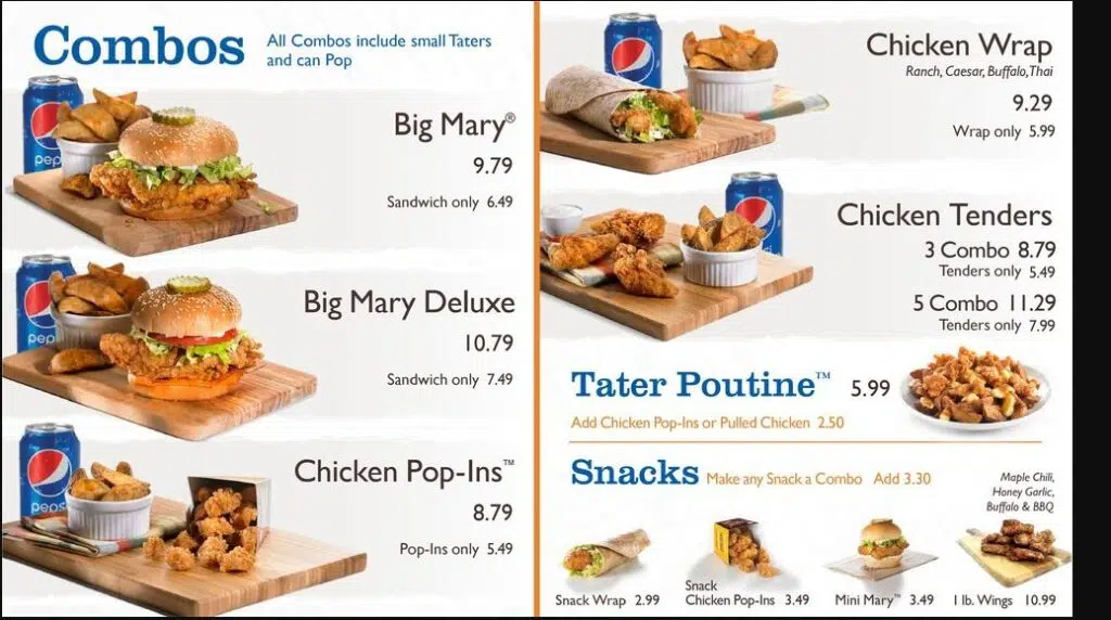 Mary Brown’s Menu Canada & Latest Prices 2023