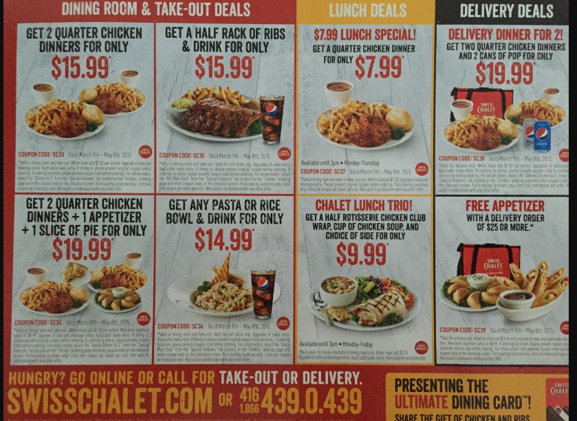 Swiss Chalet Menu Canada Latest Price 2023