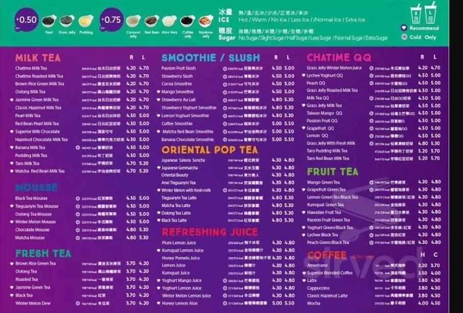 Chatime Menu Canada Latest Prices 2023