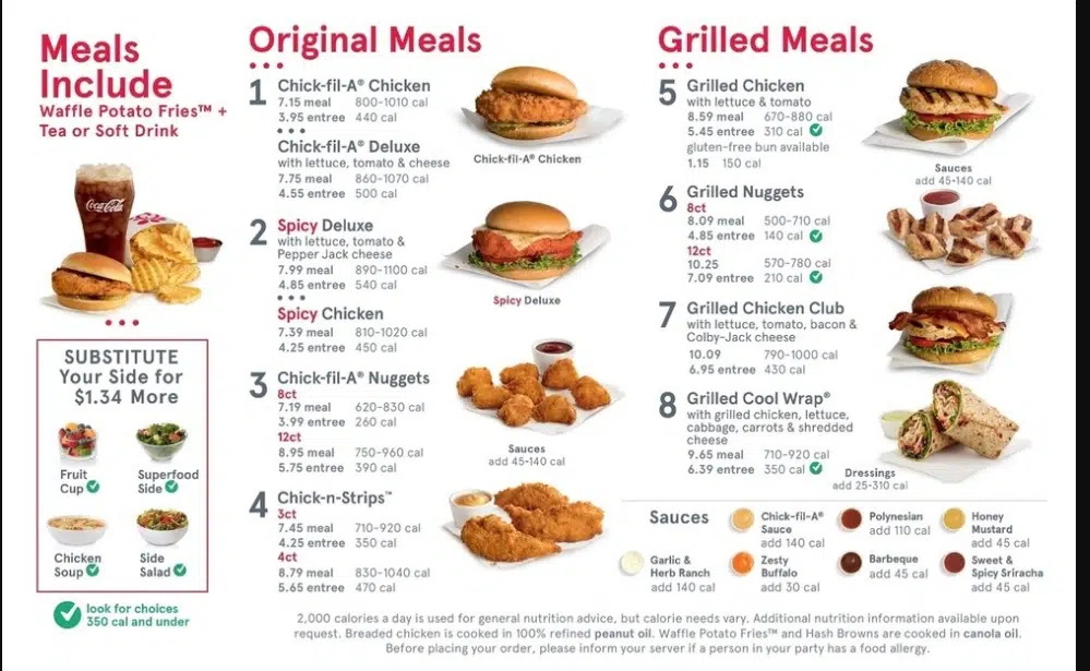 Chick-fil-A Menu Canada & Latest Prices 2023