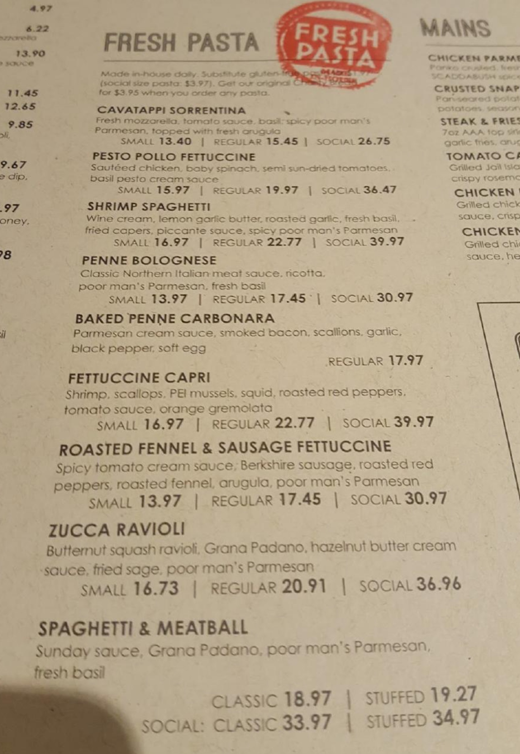 Scaddabush Menu Canada & Latest Prices 2023