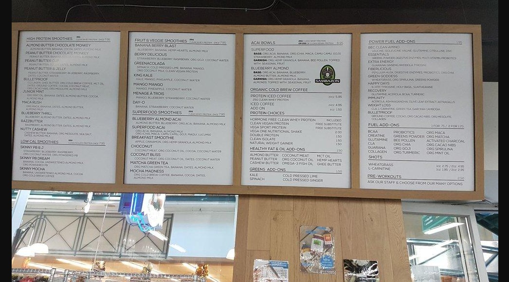 Body Energy Club Menu Canada & Latest Prices 2023