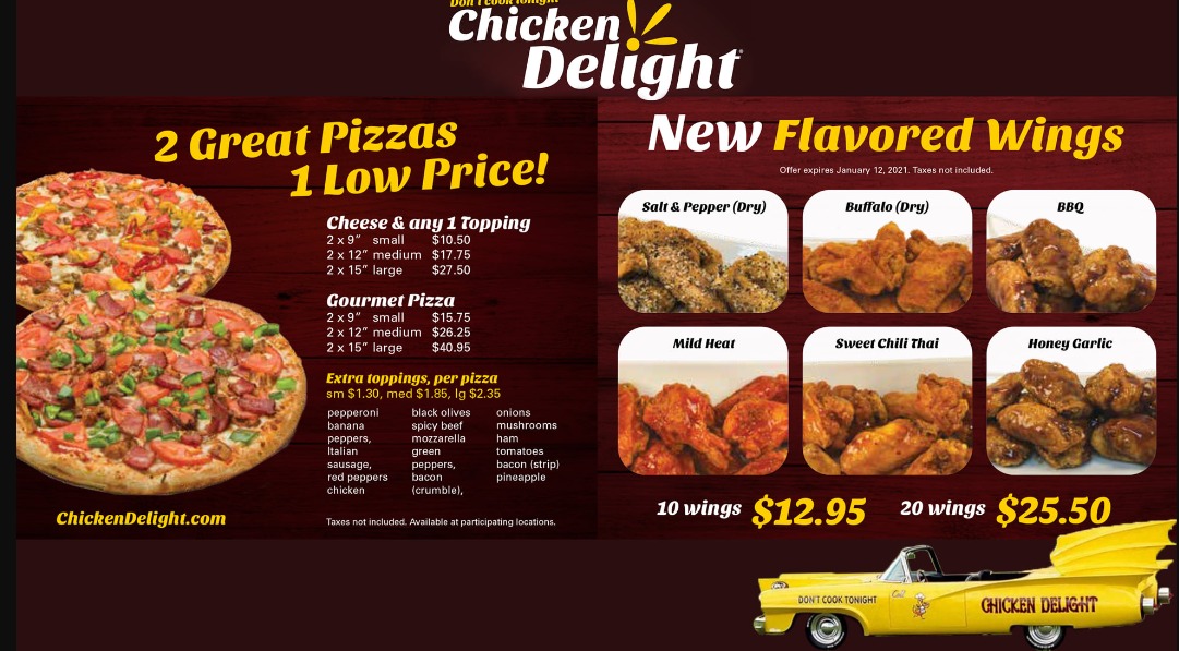 Chicken Delight Menu Canada & Latest Prices 2023