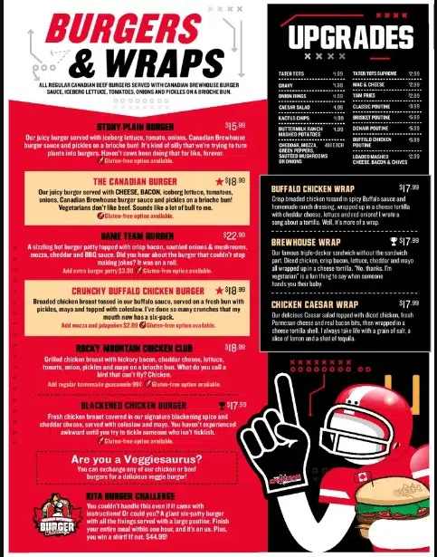 Canadian Brewhouse Menu Canada Prices 2023