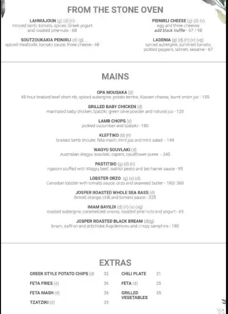 OPA Menu Canada Prices List 2023