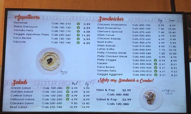 Osmow’s Menu Canada Prices List 2023