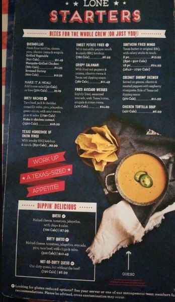 Lone Star Canada Menu & Prices List 2023