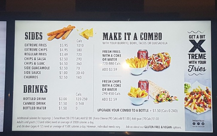 BarBurrito Menu Canada Prices List 2023