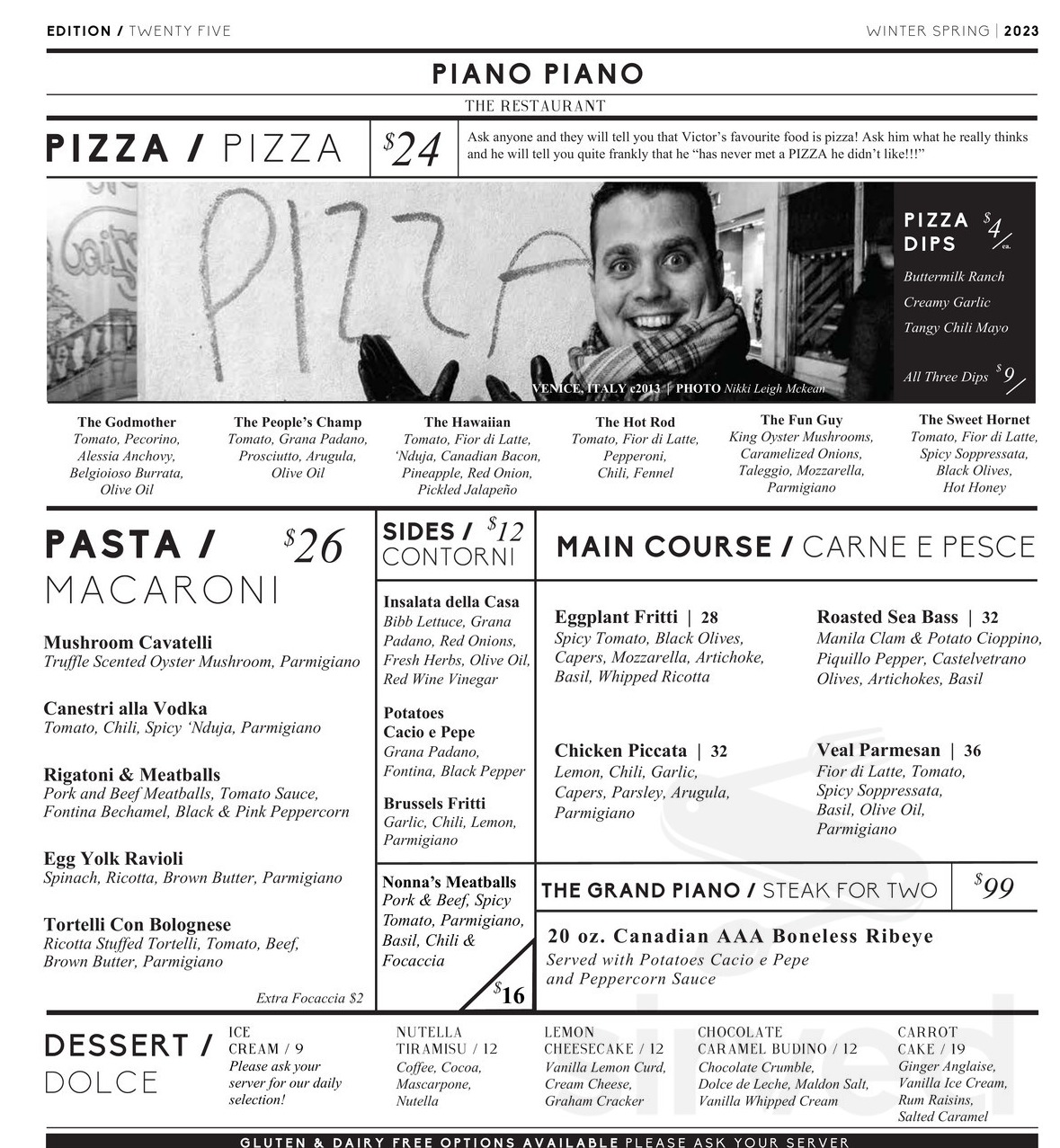 Piano Piano Menu Canada & Latest Prices 2023