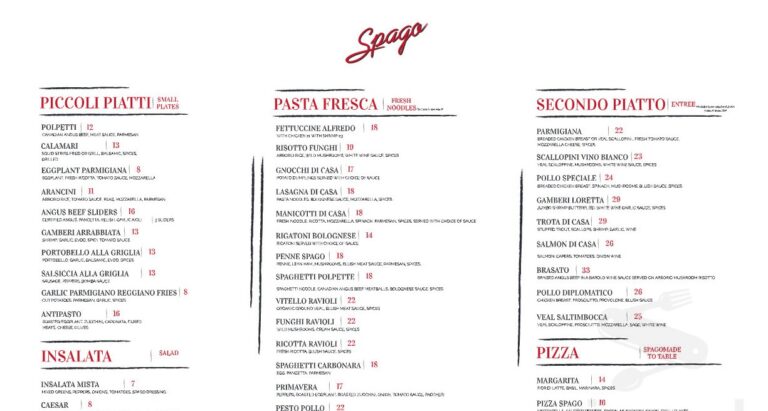 Spago Menu Canada & Updated Prices 2023