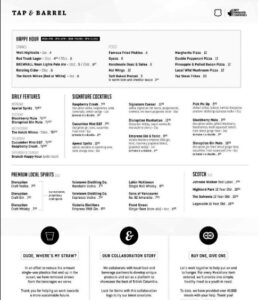 Tap & Barrel Shipyards Menu Canada & Latest Prices 2023