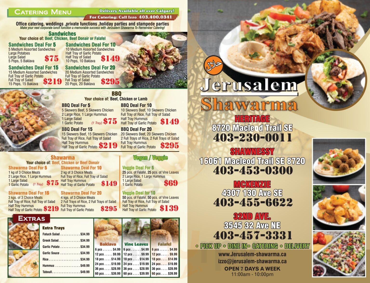 Jerusalem Shawarma Menu Canada Prices 2023