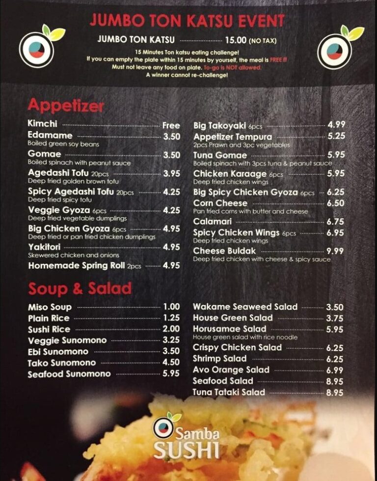 Sushi Samba Menu Canada & Latest Prices 2023