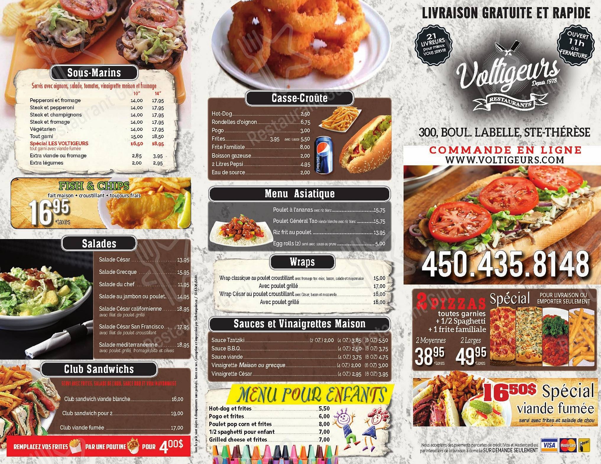 Voltigeur Menu Canada & Latest Prices 2023